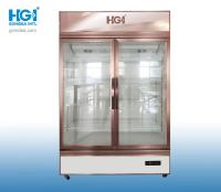 China 800L Supermarket Cold Storage Display Showcase Glass Pulling Door Cabinet Lsc800kg for sale