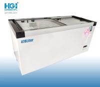 China 478 Liter White  Color Commercial Glass Ice Cream Chest Showcase Freezer for sale