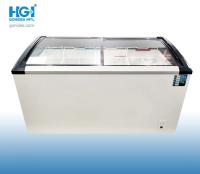 China R290 Ice Cream Sliding Glass Top Chest Freezer 358 Liter Manual Defrost for sale