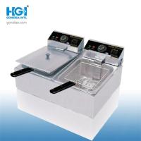 China Stainless Steel 6L Countertop Electric Deep Double Fryer Machine 220V 2500W for sale