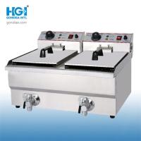 China 3250W 8L Countertop Double Oil Fryer Electric Commercial Stainless Steel for sale