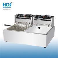 China Countertop Double Oil Fryer Electric Stainless Steel 6L X 2 for sale