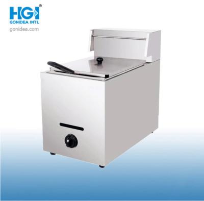 China Countertop 6L Stainless Steel Gas Fryer Machine For Chicken Commercial for sale