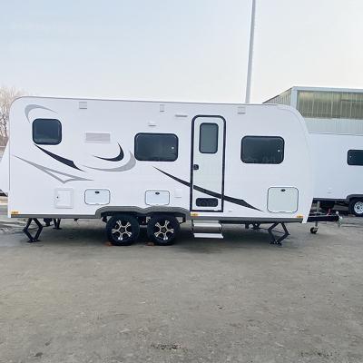 China Fresh Water Capacity Caravan Travel Trailer 4-12m One Axle Travel Trailer Fiberglass for sale