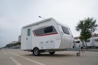 China Safety Mini Travel Trailers Double Single Axle Camper Trailer 4-6 Room for sale