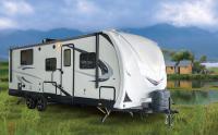 China Elevatable Dining Table Fiberglass Camping Trailer Electric Sunshade Camping Caravan for sale