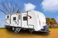 China Full Fiberglass Travel Trailers Expansion Solid Wood Furniture Fibreglass Camper Trailer for sale