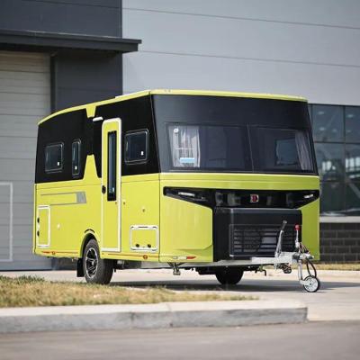 China 1500kg Camper Caravan Trailer With Spare Tire Gas Smoke Alarm RV Travel Trailer for sale