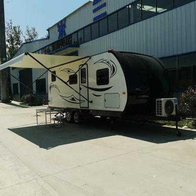 China 4-8 People Motorhome Towing Caravan 2-4 Water Tanks Fibreglass Camper Trailer for sale