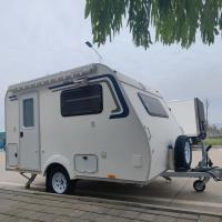 China Customized Color Camper Caravan Trailer Auto Pull Trailer For 3 People AL-KO Brake for sale