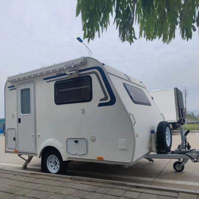 China Customized Color Camper Caravan Trailer Auto Pull Trailer For 3 People AL-KO Brake for sale