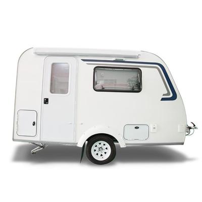 China 2-3 People Camper Caravan Trailer Portable Toilet Lithium Battery Camper Trailer for sale