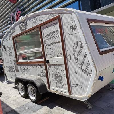 China Fiberglass Food Kitchen Trailer Aluminum Portable Kitchen Trailer Small Shop for sale
