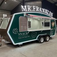 China Fiberglass Customizable Food Trailer Full Kitchen Trailer Snack Ice Cream Trailer for sale