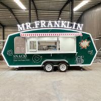China Roaming Coffee Concession Trailer Lighting Street Commercial Food Trailer for sale