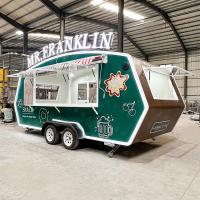 China Roaming Coffee Concession Trailer Lighting Street Commercial Food Trailer for sale