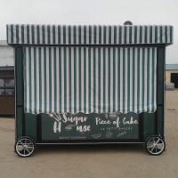 China 4 Wheels Stainless Steel Mobile Food Cart With 2 Doors Burger Van Trailer for sale