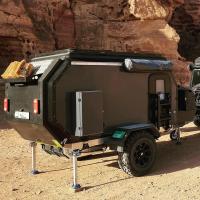 China Customised Color Truck Camper Trailers Pop Up Tent Trailer With Rear Kitchen System for sale