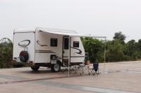 China Sandwich Structure RV Travel Trailer Gas Alarm 200AH 400AH Battery Small Rv Campers for sale