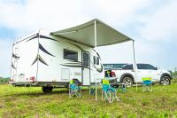China 50L Water Capacity Mobile RV Trailer 5900mm Lightweight Travel Trailers for sale
