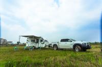 China 50L Water Capacity Mobile RV Trailer 5900mm Lightweight Travel Trailers for sale