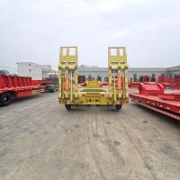 China Detachable Gooseneck Low Bed Semi Trailers With Slope For Excavators Bulldozers For Heavy Machines for sale