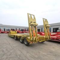 China Detachable Gooseneck Low Bed Semi Trailers With Slope For Excavators Bulldozers For Heavy Machines for sale