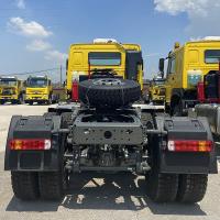 China Second Hand 10 Wheel Tractor Front Double Drive Fuel Heavy-Duty Truck 375 Horsepower Tractor Trailer Head for sale