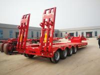 China 13M 50Tons Loader Heavy Duty  Lowboy Semi Trailer For Transporting Excavator Gooseneck 3 Axles Low bed for sale