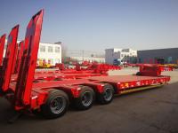 China 13M 50Tons Loader Heavy Duty  Lowboy Semi Trailer For Transporting Excavator Gooseneck 3 Axles Low bed for sale