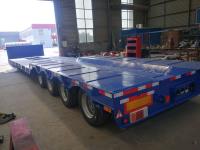 China 13M 50Tons Loader Heavy Duty  Lowboy Semi Trailer For Transporting Excavator Gooseneck 3 Axles Low bed for sale