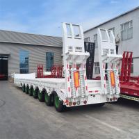 China 2 Axles Low Bed Semi Trailer For Oversized And Heavy Duty Cargo Transport for sale