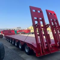 China Max Payload 60T Low Bed Semi Trailer For Transporting Heavy Duty Machinery for sale