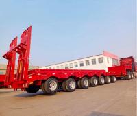 China 28 Tons Two Speed Landing Gear Low Bed Semi Trailer For Heavy Duty Transportation for sale