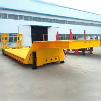 China 28 Tons Two Speed Landing Gear Low Bed Semi Trailer For Heavy Equipment Transportation for sale