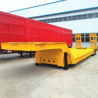 China 28 Tons Two Speed Landing Gear Low Bed Semi Trailer For Heavy Equipment Transportation for sale