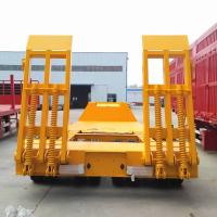 China 28 Tons Two Speed Landing Gear Low Bed Semi Trailer For Heavy Equipment Transportation for sale