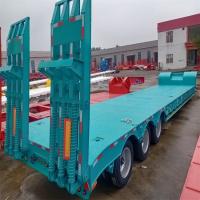 China Q345B/ T700 Steel Main Beam Low Platform Trailer For Heavy Load Transportation for sale