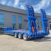 China Q345B/ T700 Steel Main Beam Low Platform Trailer For Heavy Load Transportation for sale