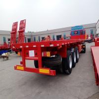 China Truck Trailer Flatbed Semi Trailer With 24v Electrical System And High Capacity for sale