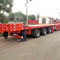 China Versatile Flat Deck  Platform Trailer 12500*2500*1550mm Demision  For Semi Trucks for sale