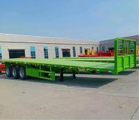 China Q345B Semi Flatbed Trailer For Hauling Cargo Side Wall Removable Or Fixed 24v Electrical System for sale