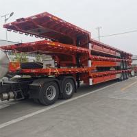 China Q345B Semi Flatbed Trailer For Hauling Cargo Side Wall Removable Or Fixed 24v Electrical System for sale