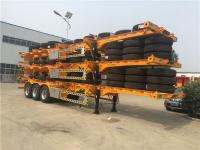 China 13 Ton Fuwa Skeleton Container Semi Trailer With 4/6/8 Sets T30/30 Chamber And ABS Brake for sale