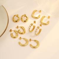 China 18K Stainless Steel Hollow Earrings Female Retro Light Luxury Titanium Steel Earrings Geometric Ring Water Drop Studs Earrings for sale