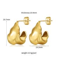 China 18K Stainless Steel Hollow Earrings Female Retro Light Luxury Titanium Steel Earrings Geometric Ring Water Drop Studs Earrings for sale