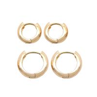 China Factory Jewelry Wholesale Simple Design Round Shape 14K Gold Plated Thick Initial Huggie Hoop Earrings for sale
