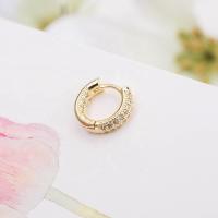 China New Hot Sale 14k Gold Geometric Earrings Zircon-encrusted Jewelry Accessories Round Huggie Earrings  Hoop Earrings for sale