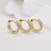 China New Hot Sale 14k Gold Geometric Earrings Zircon-encrusted Jewelry Accessories Round Huggie Earrings  Hoop Earrings for sale