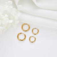 China Fashion Jewelry PVD 14K Gold Plated Stainless Steel Round Hoop Earrings 11mm 14mm Earring for sale
